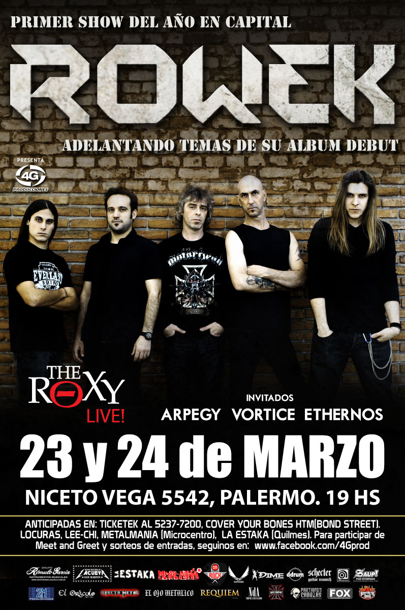 l a g r o s s a r o c k: GUSTAVO ROWEK EN THE ROXY LIVE EN MARZO