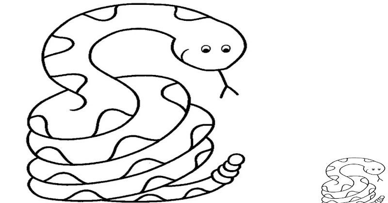 Coloring Page Of A Cute Snake