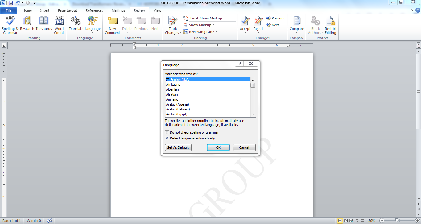 Pembahasan Microsoft Word ~ KJP Group