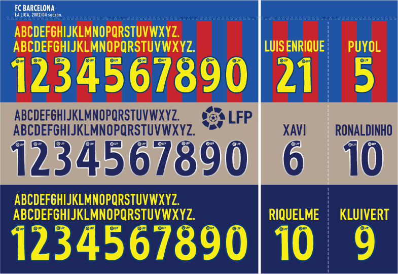 Football teams shirt and kits fan: Font Barcelona 2002/04 kits