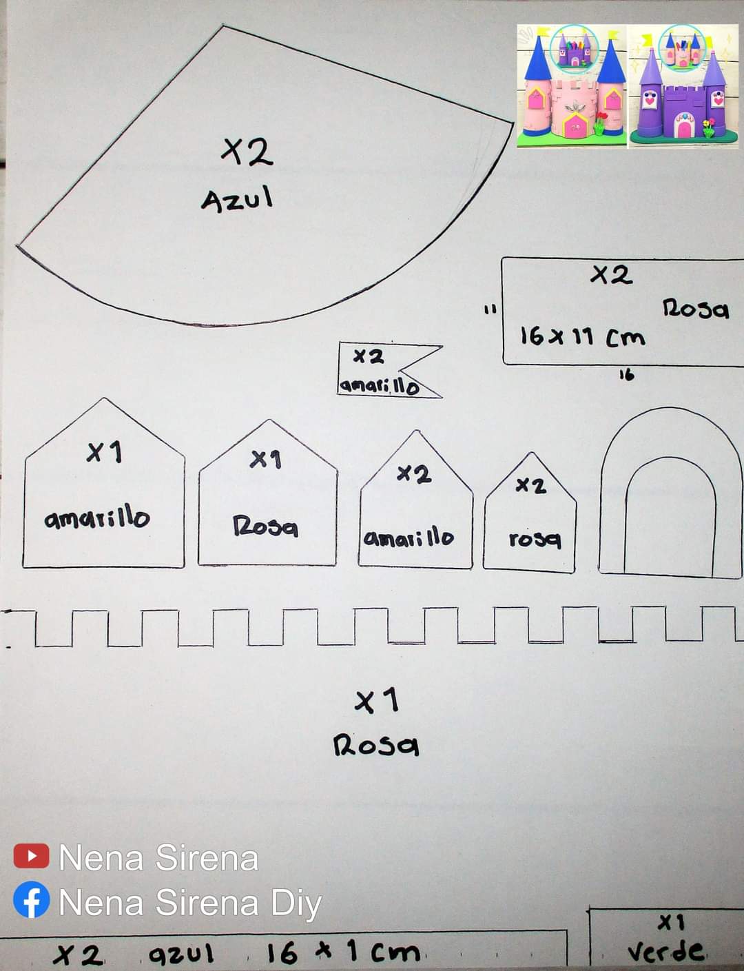 Castelo Porta lápis: Molde grátis