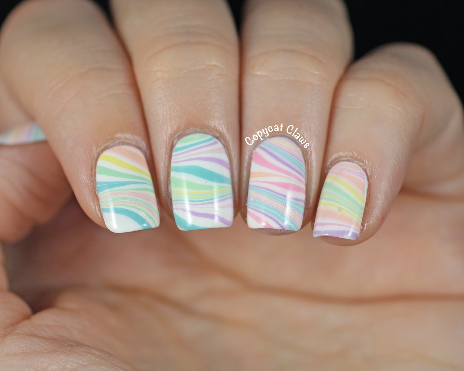 Copycat Claws: Springtime Water Marble Nail Art