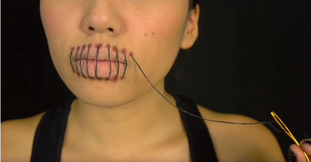 Spook People Out This Halloween With This Stitched Mouth Tutorial ...