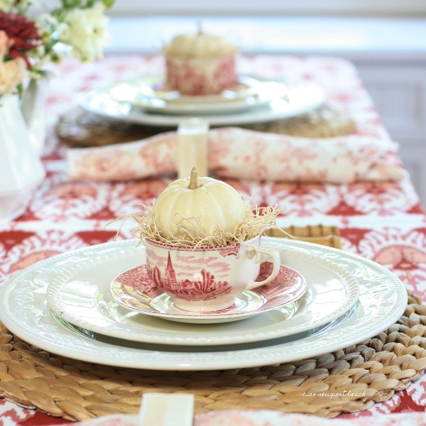 ciao! newport beach: an autumn tea party in red & white