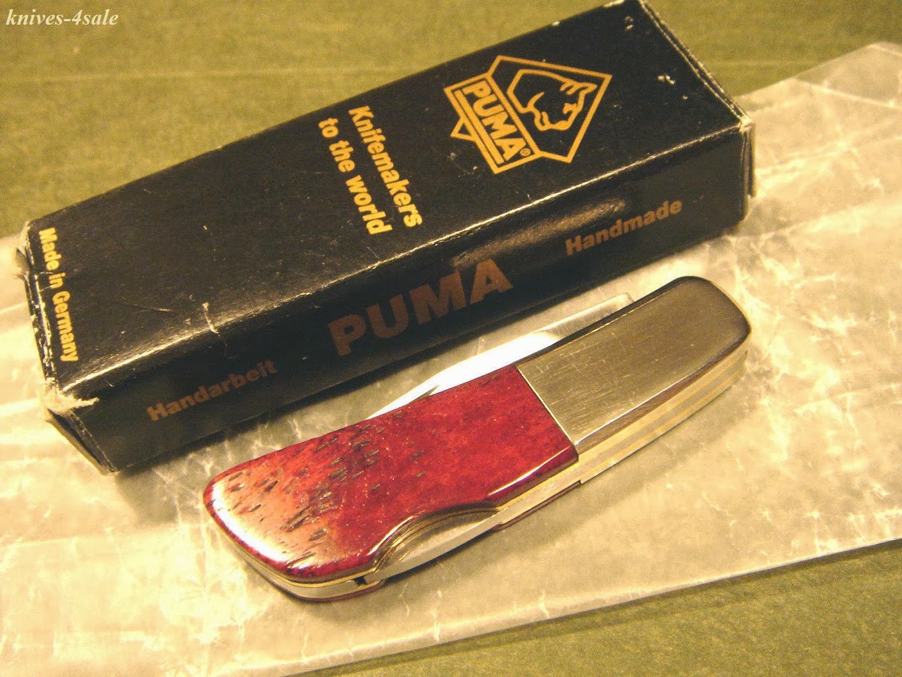 knives-4sale: Puma Germany Micro Red Bone Lockback Pocket Knife