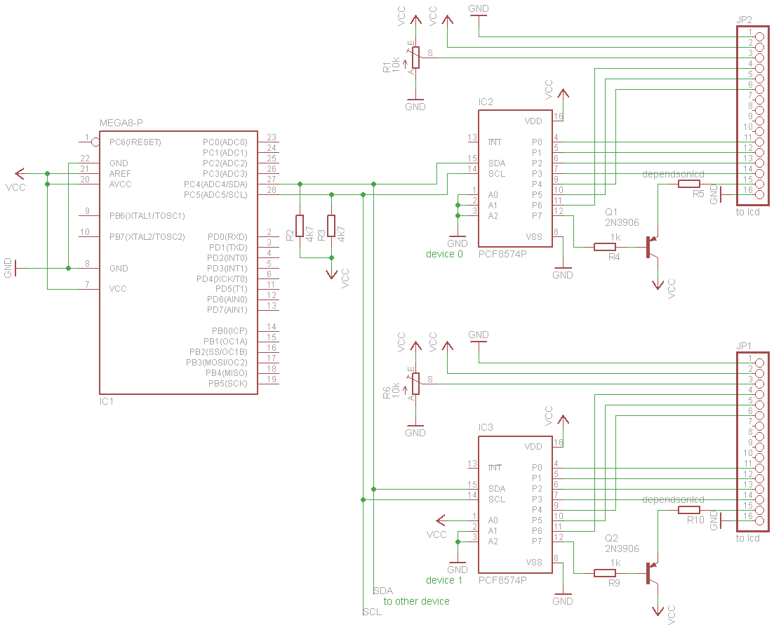 Davide Gironi An Avr Atmega Library For Multiple Hd44780 Based Lcd Connected Through I2c
