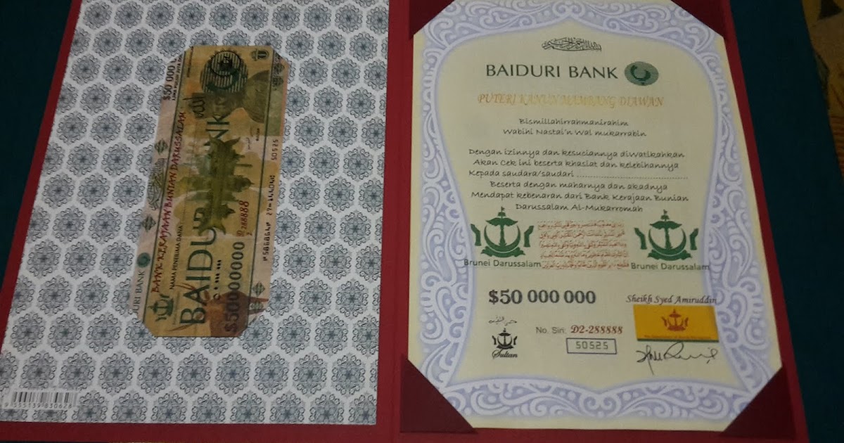 Badai Mencak Kelambit Biru: Koleksi Cek Bunian Brunei Dollar yang amat Rare