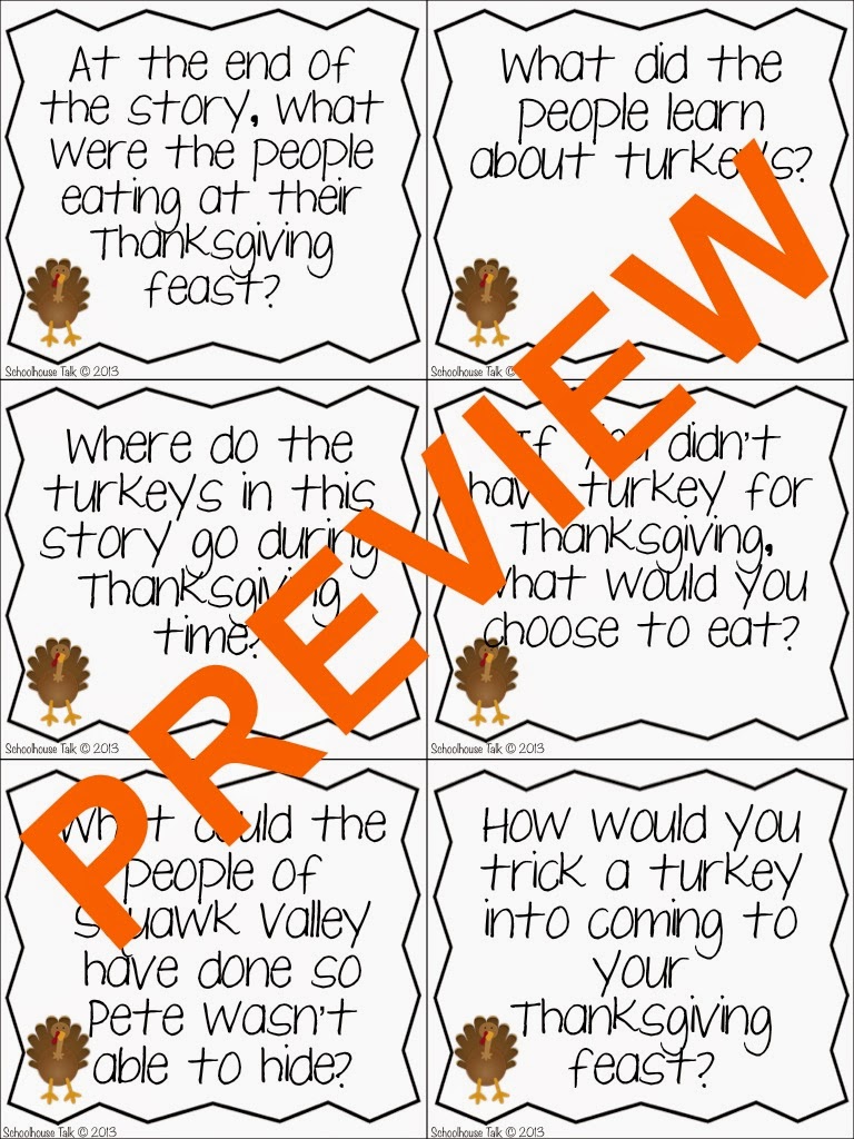 Schoolhouse Talk!: A Plump and Perky Turkey {book companion}