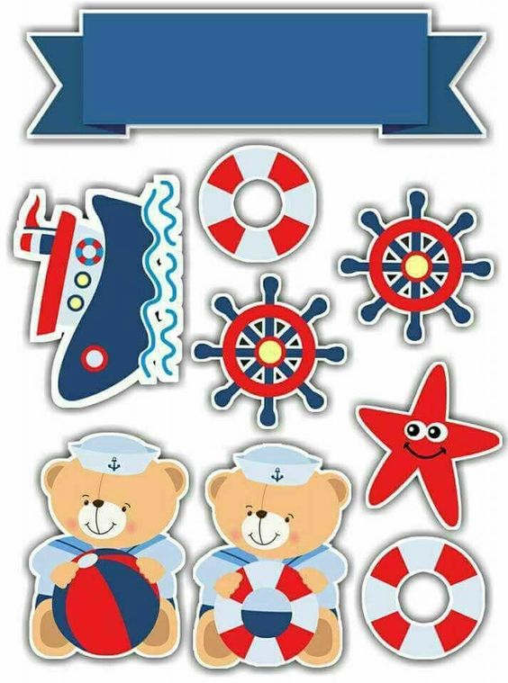 Baby Sailor Bear Free Printable Cake Toppers. - Oh My Baby!