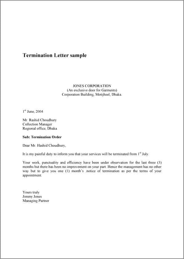 Letter Of Separation From Employer Template ~ Resume Letter