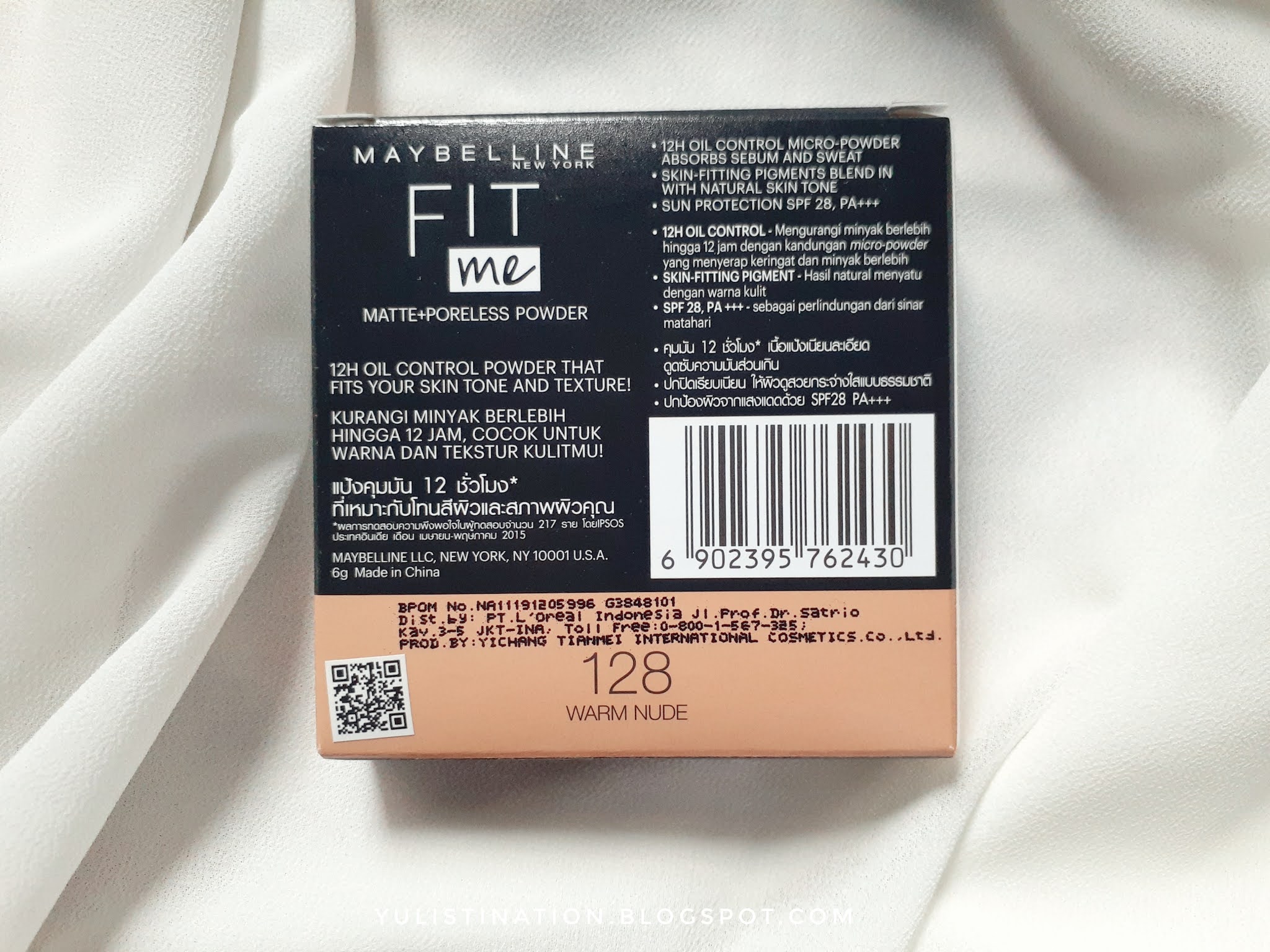 REVIEW : Maybelline Fit Me! Matte + Poreless 12H Oil Control Powder 128 ...