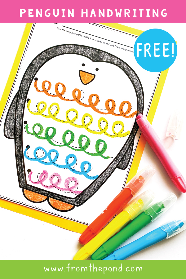 Penguin Pre-writing Worksheet | From the Pond