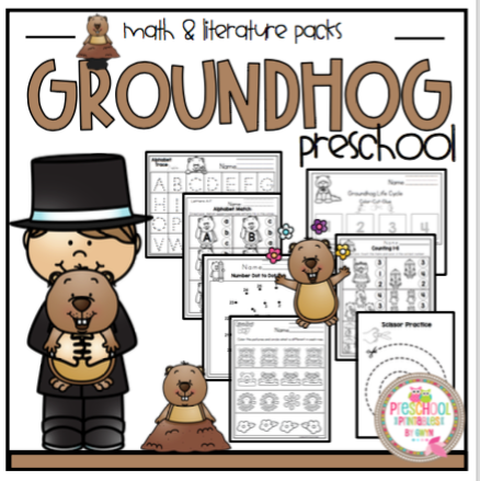 Groundhog Day Math and Literature Packet "No Prep" ~ Preschool Printables