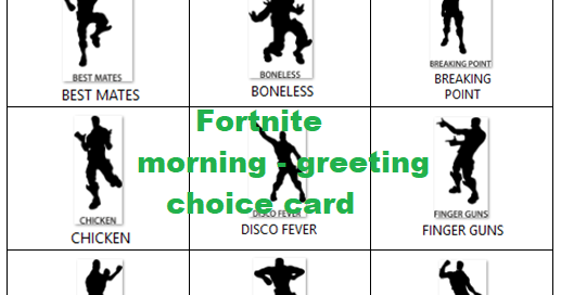 Fortnite - morning - greeting - choice card