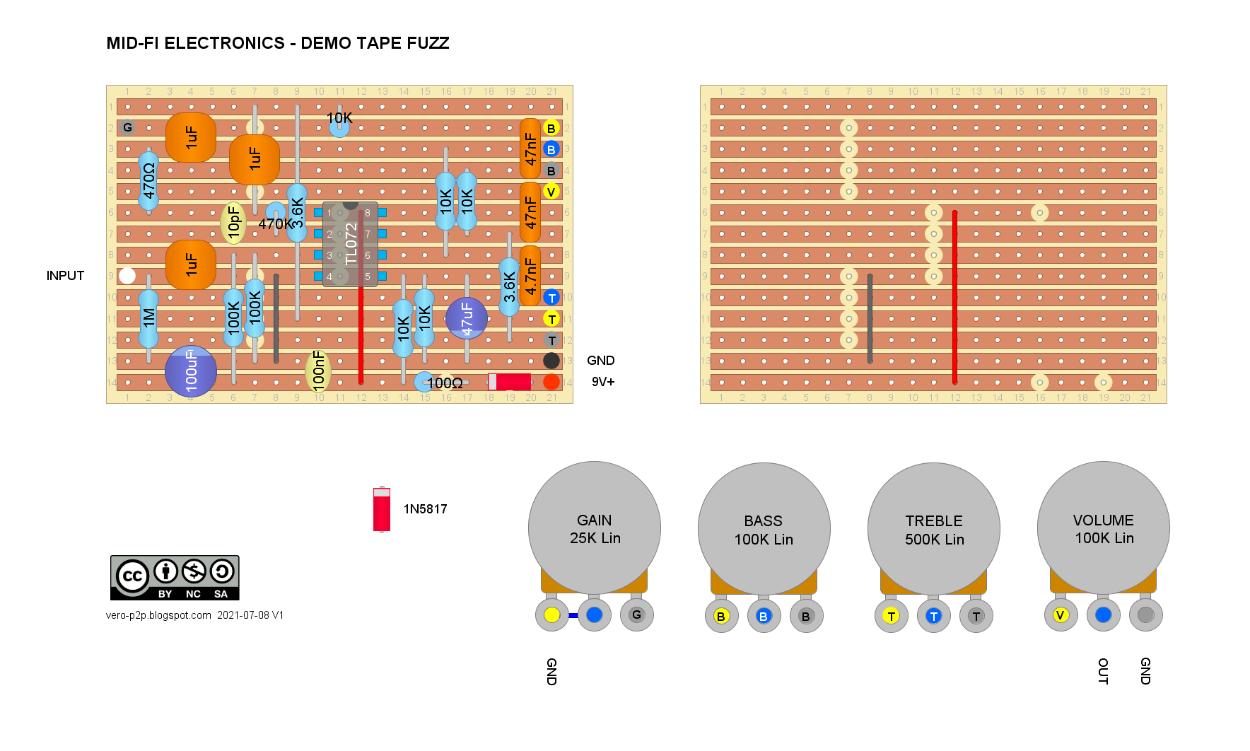 Guitar Effects - Vero - Point to Point - Tag Board Layouts: MID-FI ...