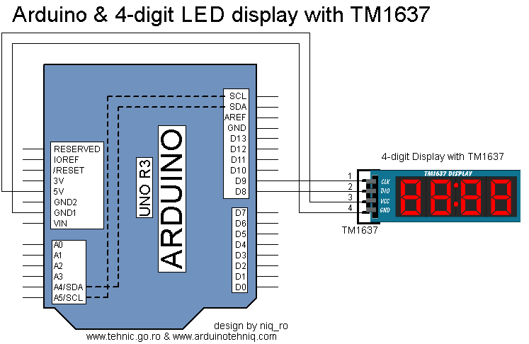 Arduino Tehniq 4 Digit Led Display With Tm1637 And Arduino