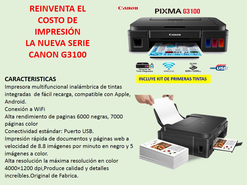 Impresora Canon G3100 Original -envió E Instalación Gratis ! - S/ 640 ...