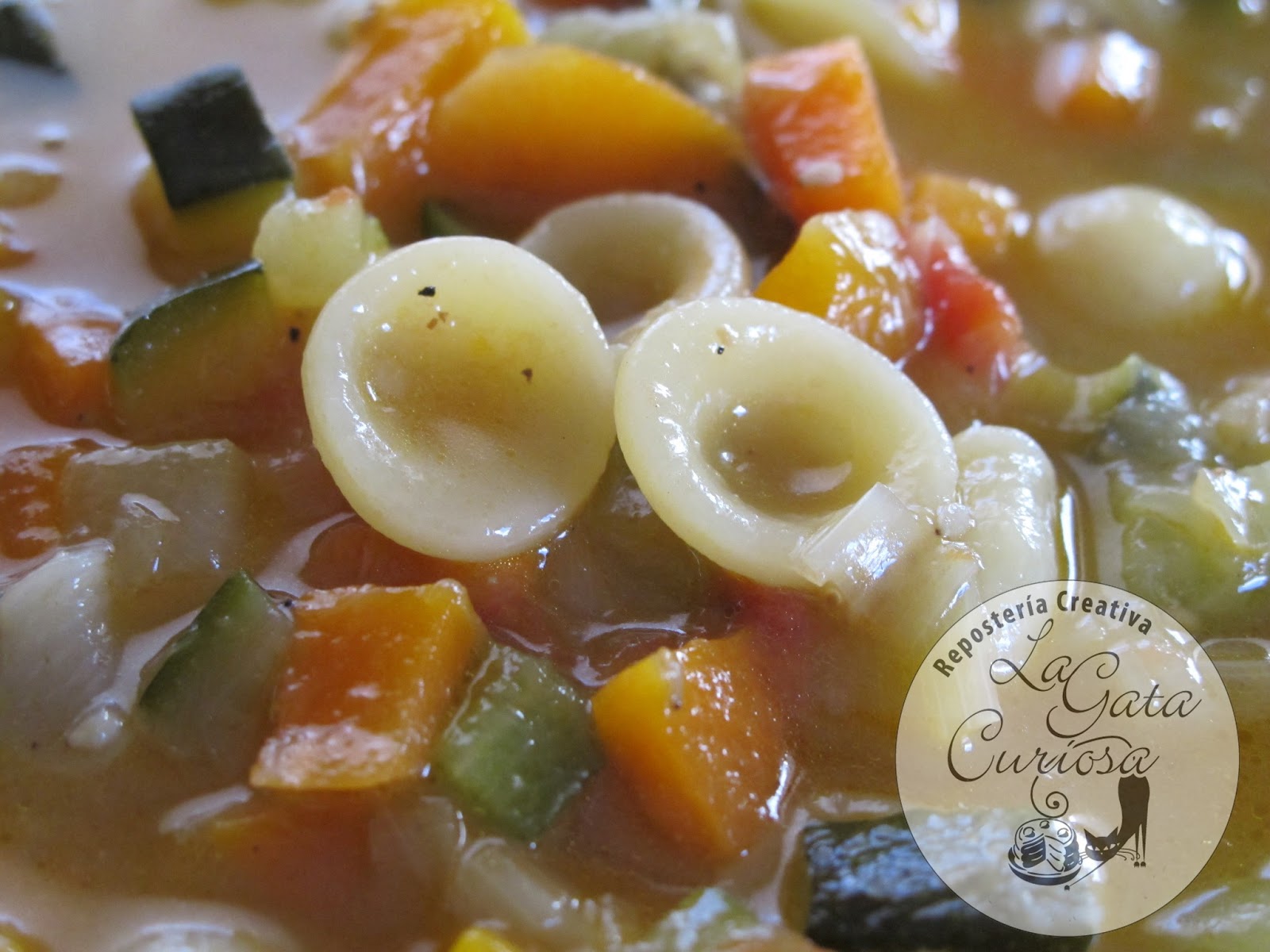 La Gata Curiosa: SOPA DE VERDURAS Y CONCHITAS DE PASTA