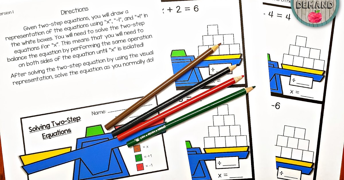 Math in Demand: Solving Two-Step Equations with Visual Representation ...