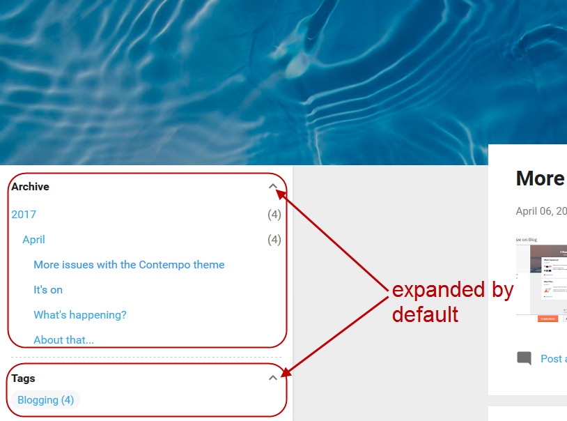 How to have widgets on the sidebar expanded by default