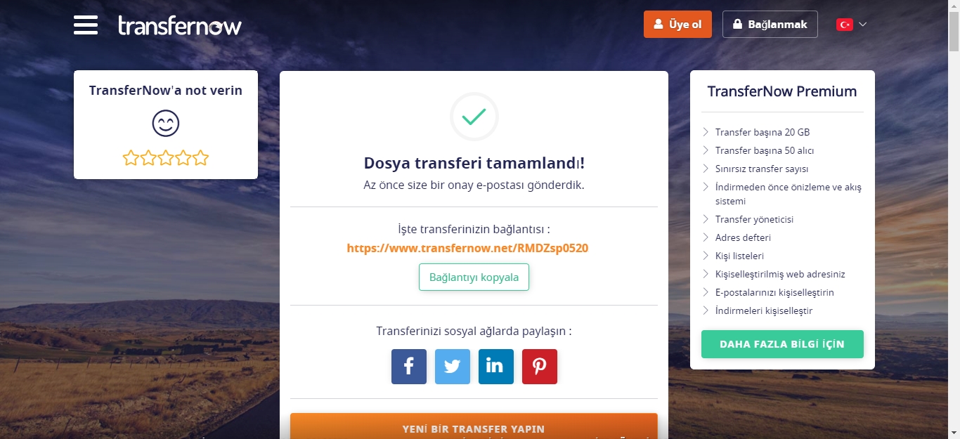 TransferNow, büyük dosyaları hızlı bir şekilde aktarın