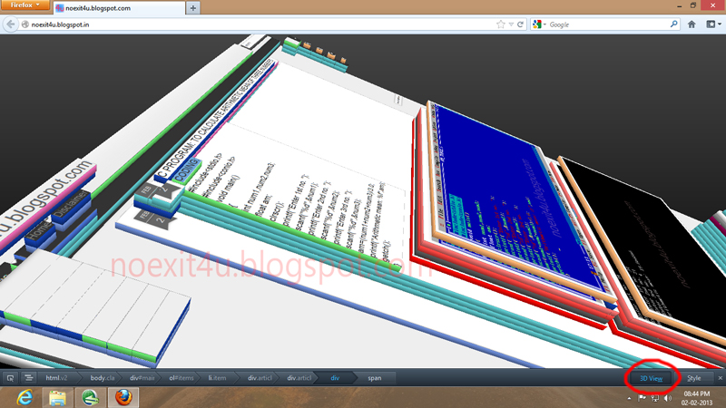 Mozilla Firefox In 3d Three Dimensional View ~