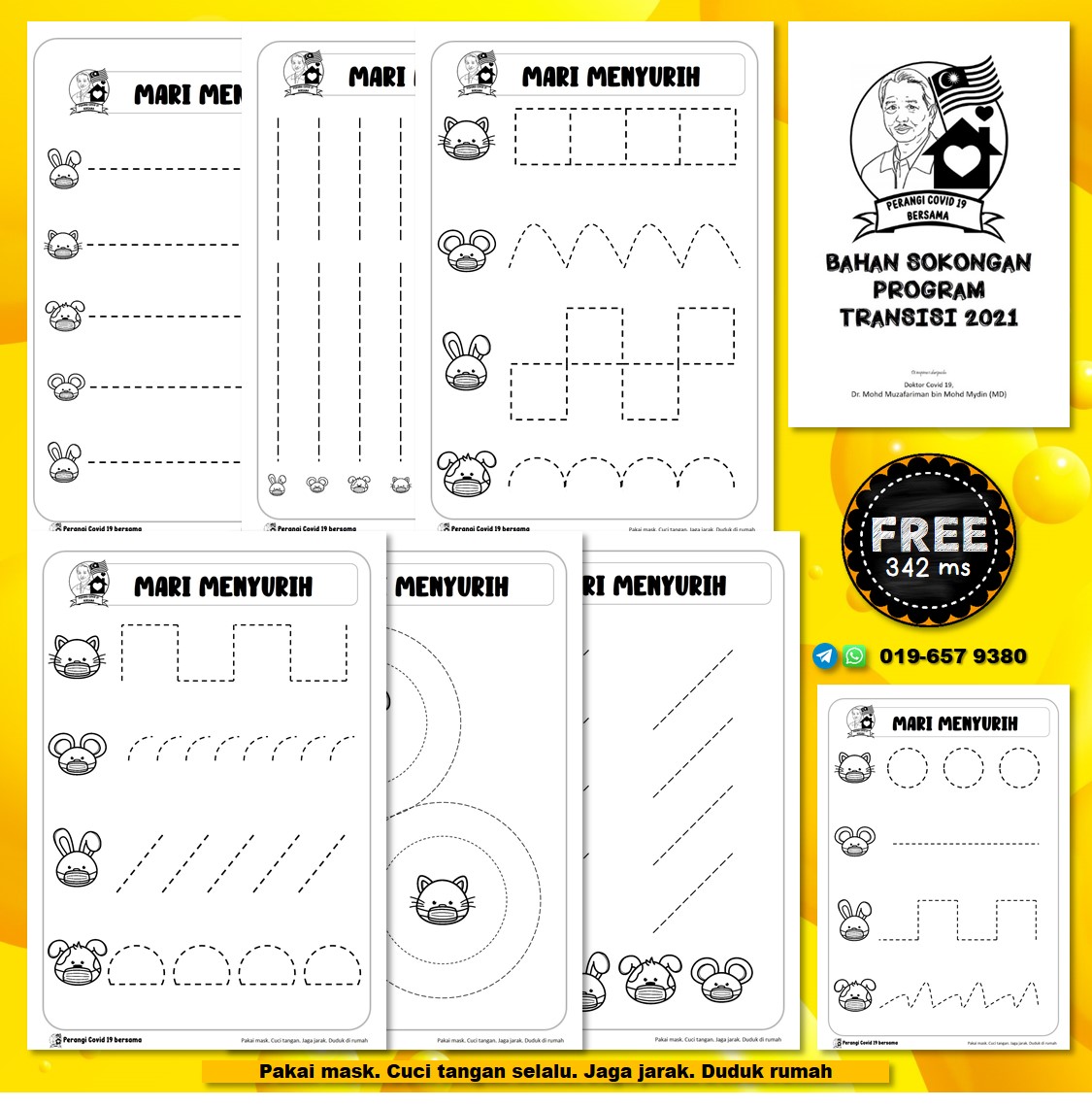 Menyurih Tracing Uppercase Lowercase Huruf Besar Huruf Kecil Perangi ...