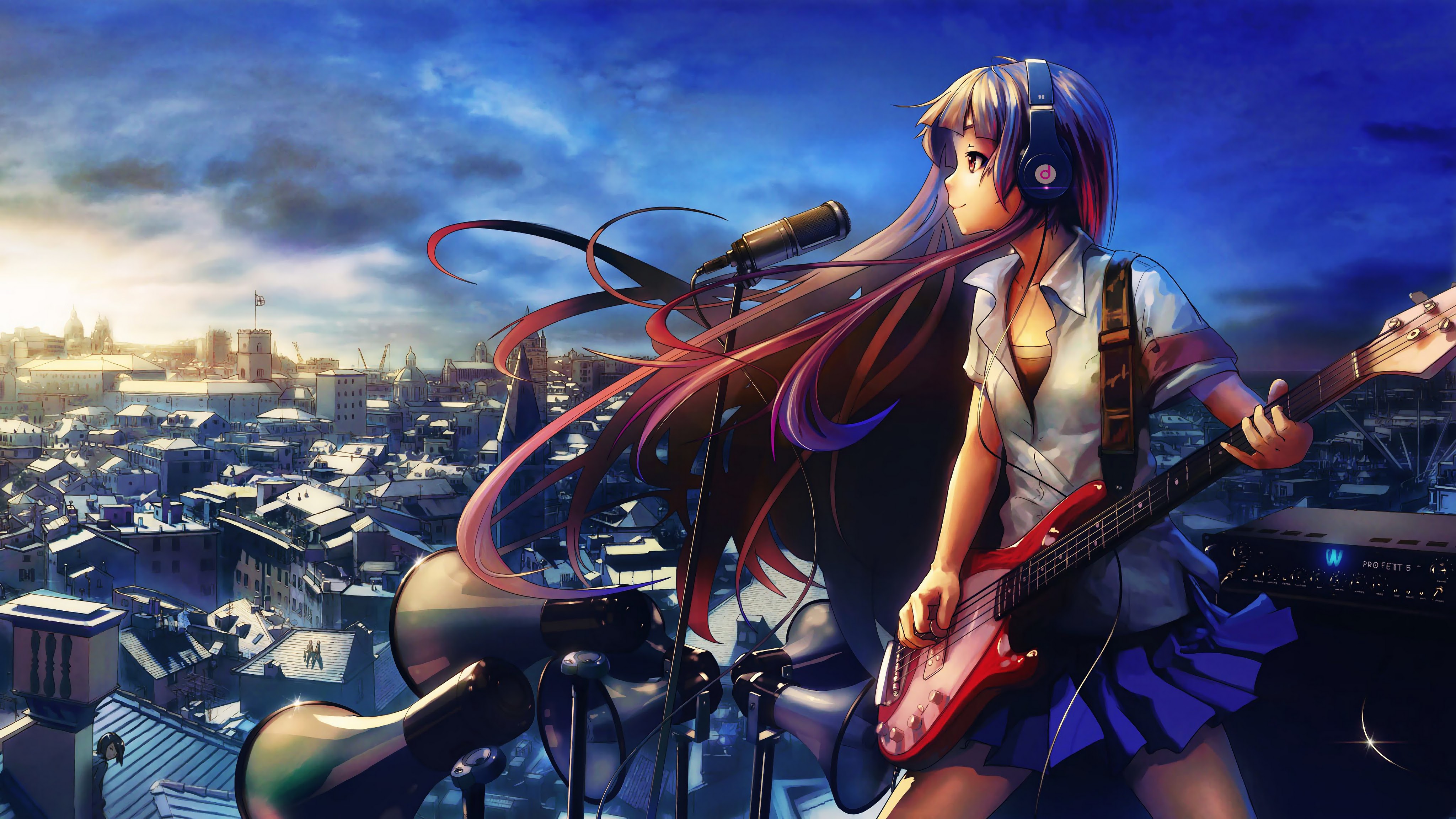 Anime Rock Girl With Guitar