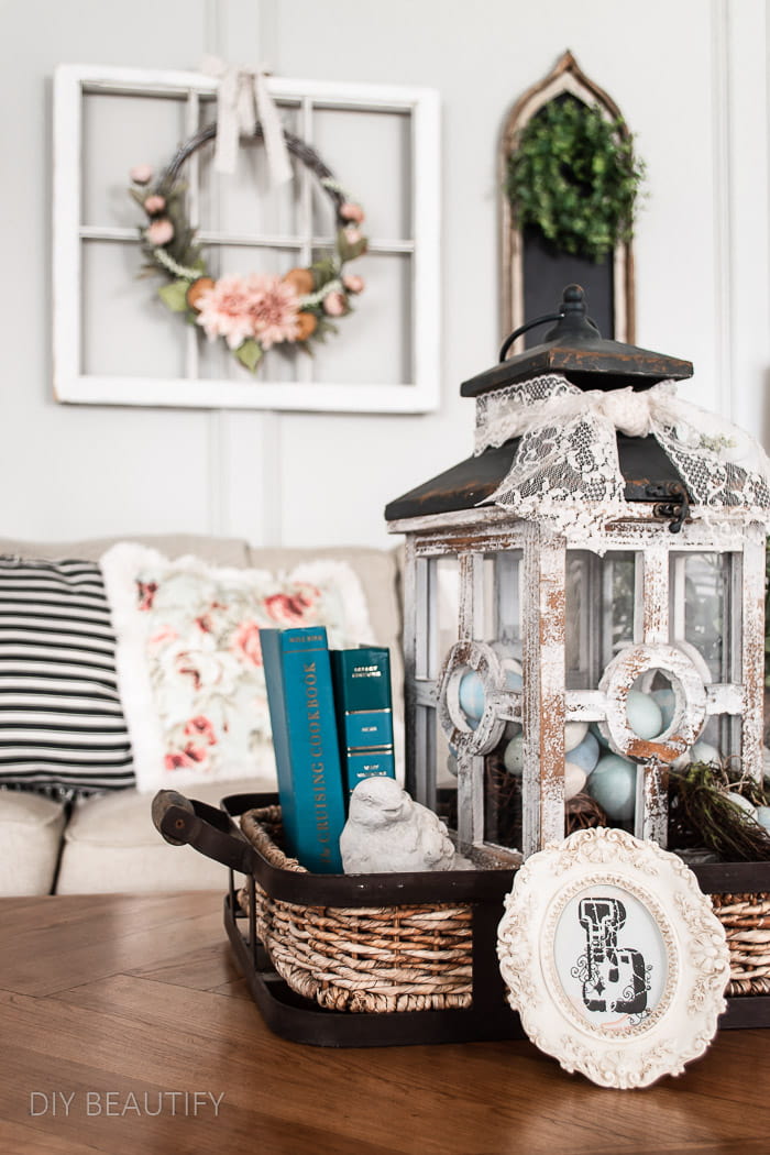 Sweet Spring Tray Vignette - DIY Beautify - Creating Beauty at Home