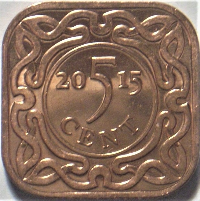 Erik J. van Loon munteninfo: SURINAME: 1 cent & 5 cent 2015