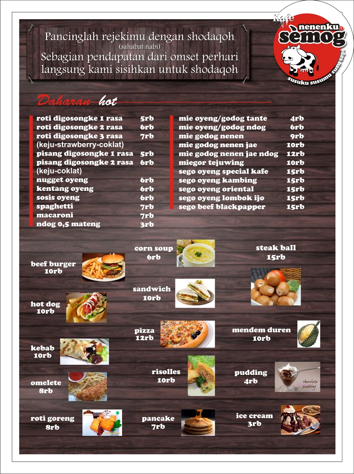 KAFE NENENKU SEMOG: DAFTAR MENU "kAFE NENENKU SEMOG"