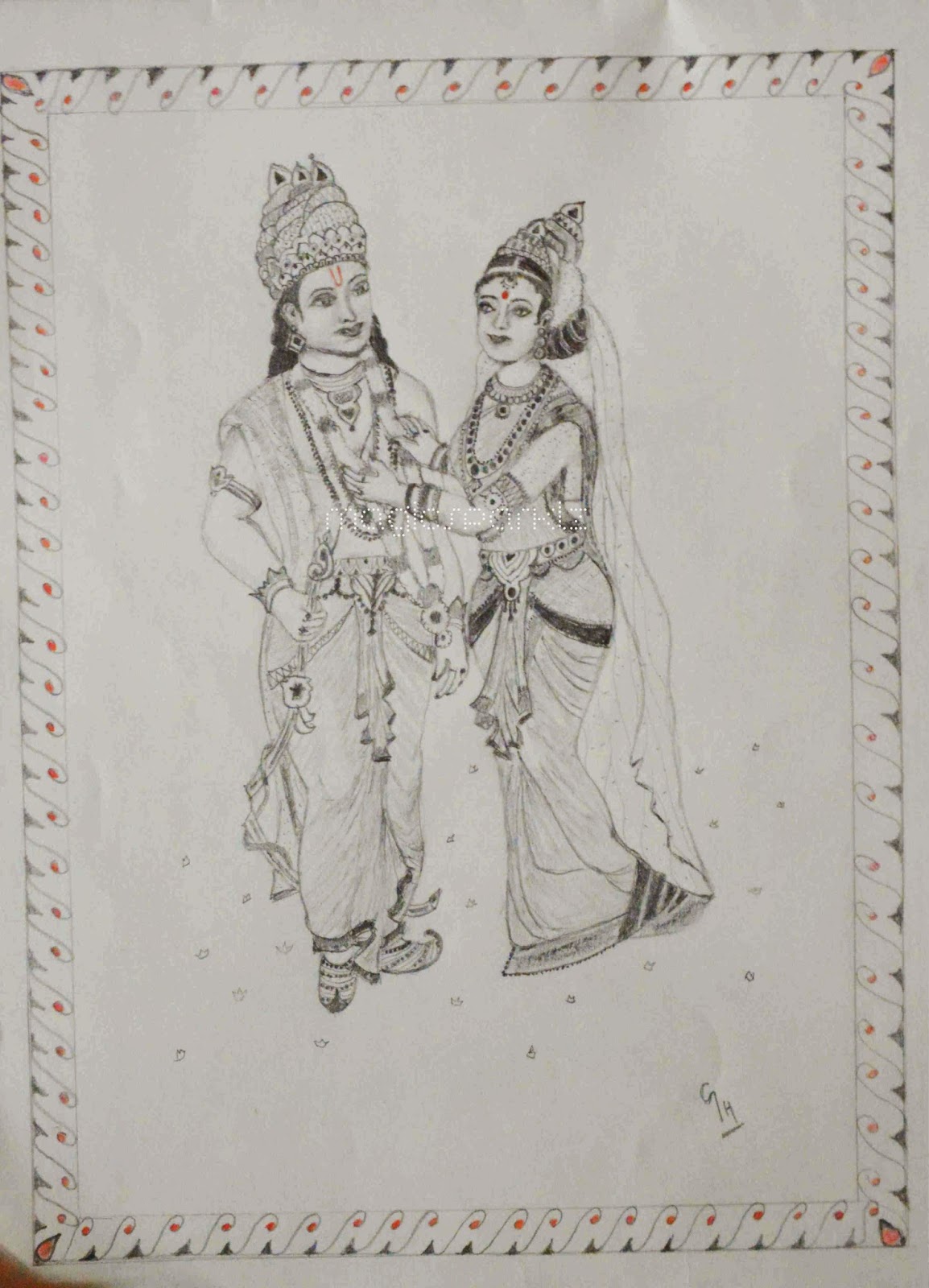 Rama And Sita Drawing