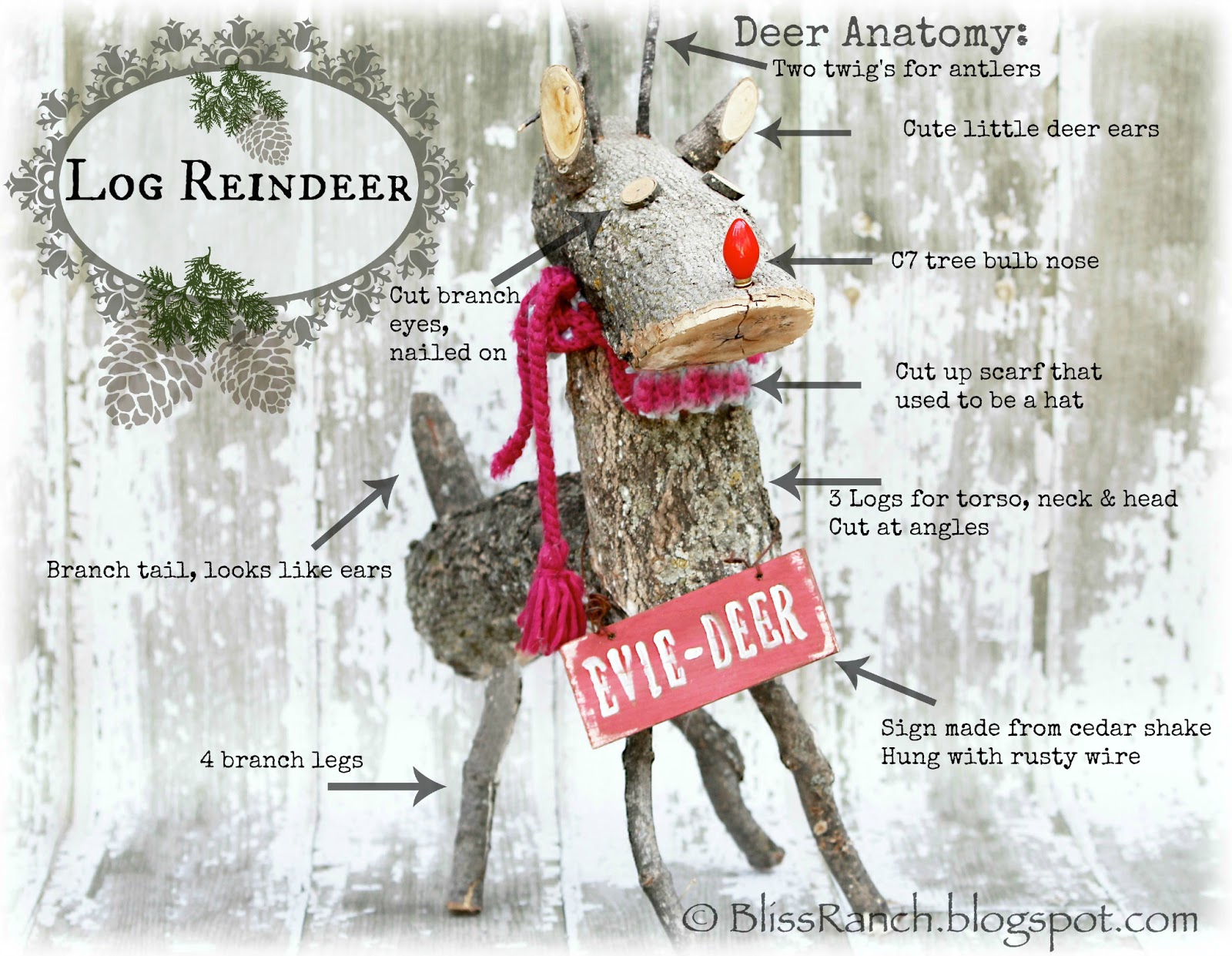 Bliss Ranch: Log Reindeer