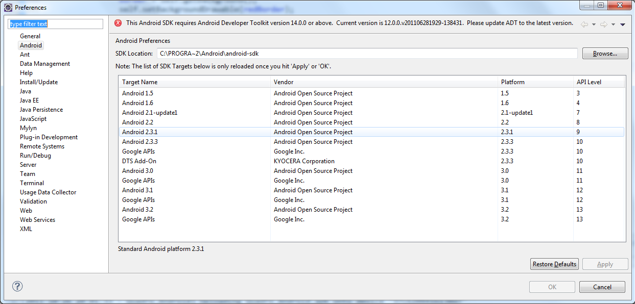 Mustafa Güven Developer This Android Sdk Requires Android Developer Toolkit Version 1400 Or