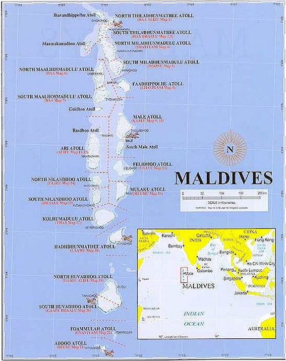 MALDIVES - GEOGRAPHICAL MAPS OF MALDIVES