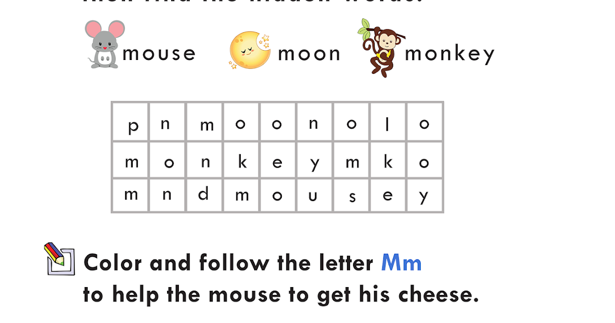 Activity Worksheet -3 Letter M