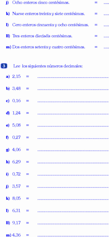 LAS CENTESIMAS EN PRIMARIA EJEMPLOS Y EJERCICIOS DE MATEMATICAS