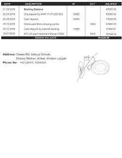 Pakistan Bank Statement : HBL