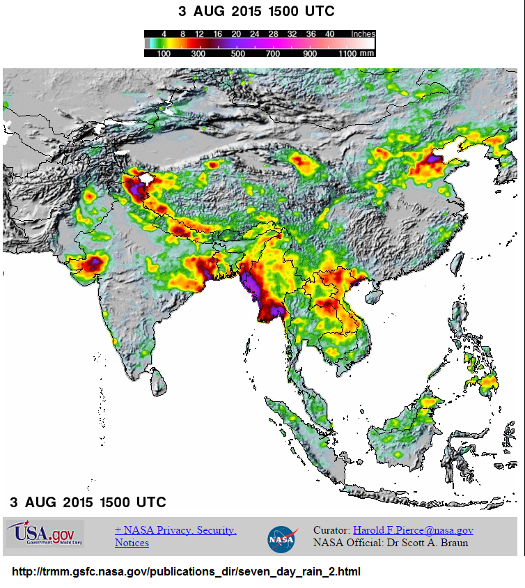 Geography: Flood in Southern Asia