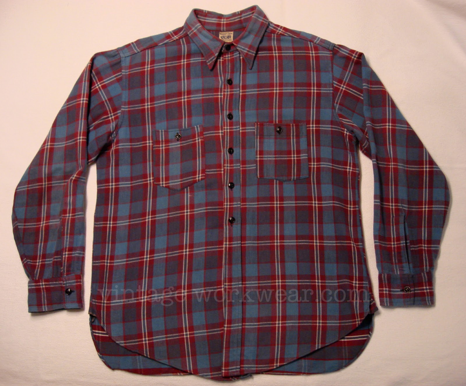 vintage workwear: Vintage 1950s SWEET-ORR Yarn-Dyed Flannel Work Shirt