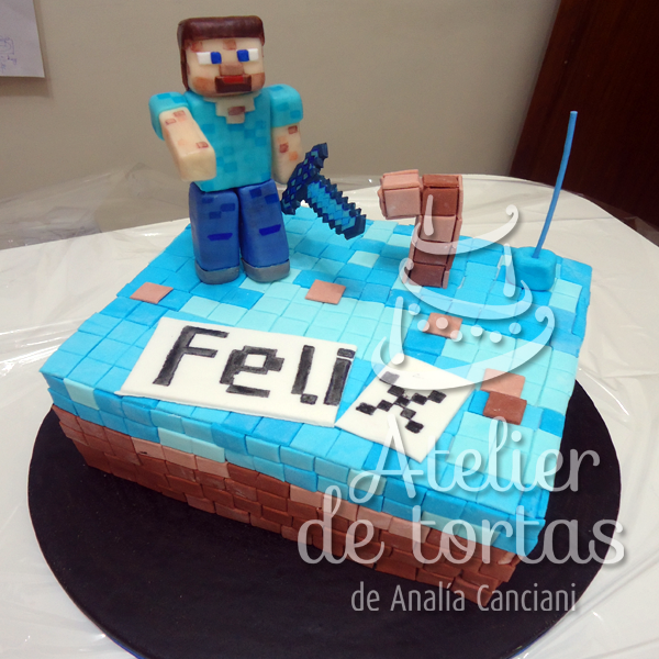Atelier De Tortas: torta de minecraft