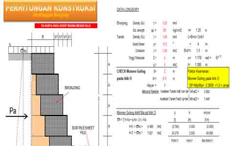 PERHITUNGAN KONSTRUKSI BRONJONG FORMAT EXCEL - Konsultan Teknik Sipil