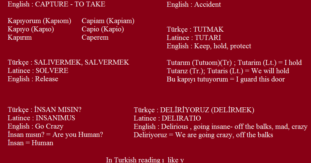 TARİH VE ARKEOLOJİ: Latin and Turkish / Latince ve Türkçe