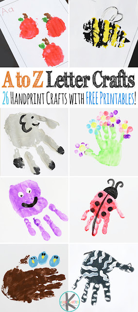 A to Z Alphabet Handprint Crafts – Kindergarten Worksheets and Games