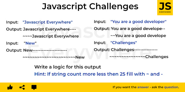 JavaScript Challenges: Count a string and add more character if a ...