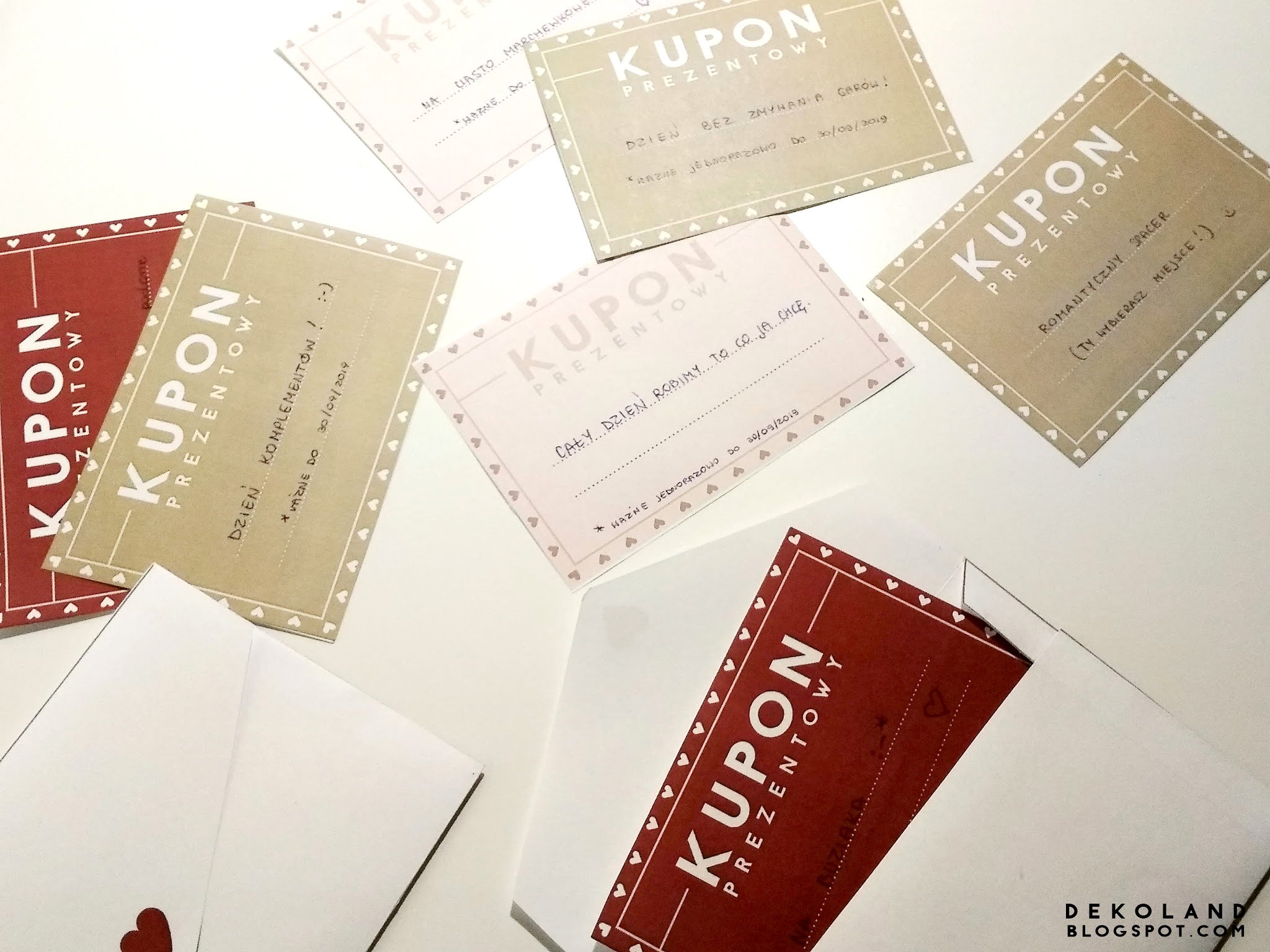Dekoland - blog o wnętrzach, grafice, diy: Kupony prezentowe do druku
