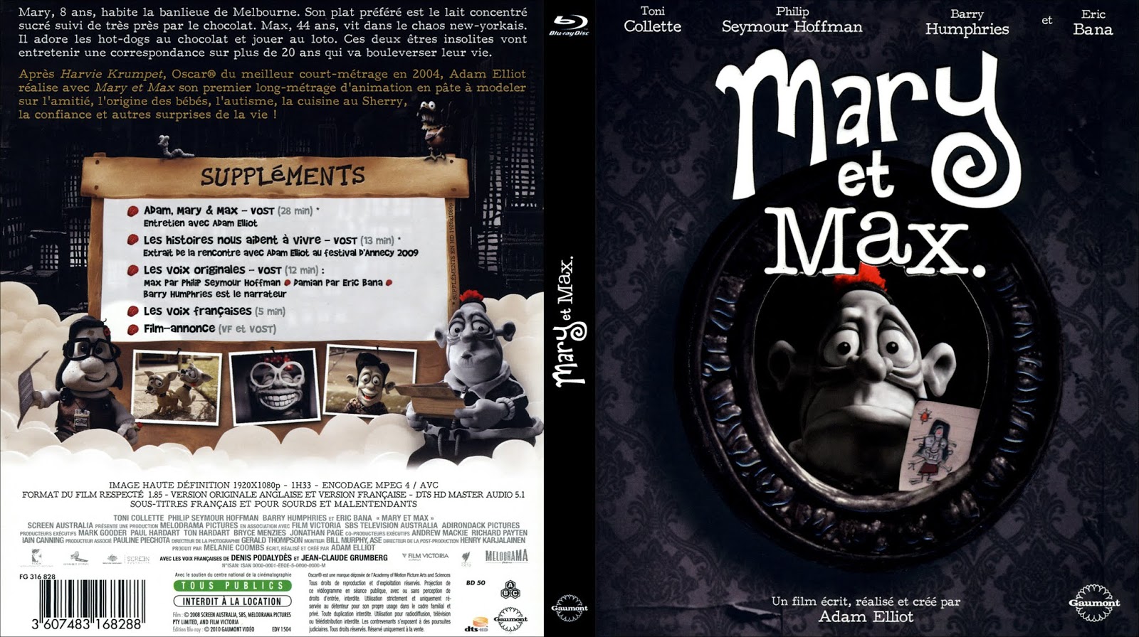 BLU-RAY JAQUETTES BLU-RAY: Mary et Max