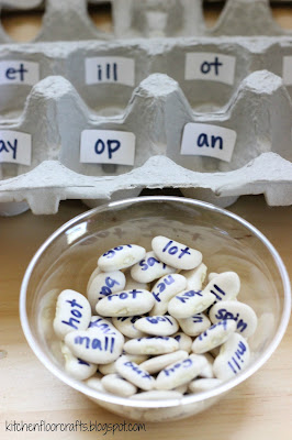 Kitchen Floor Crafts: Word Family Bean Sort