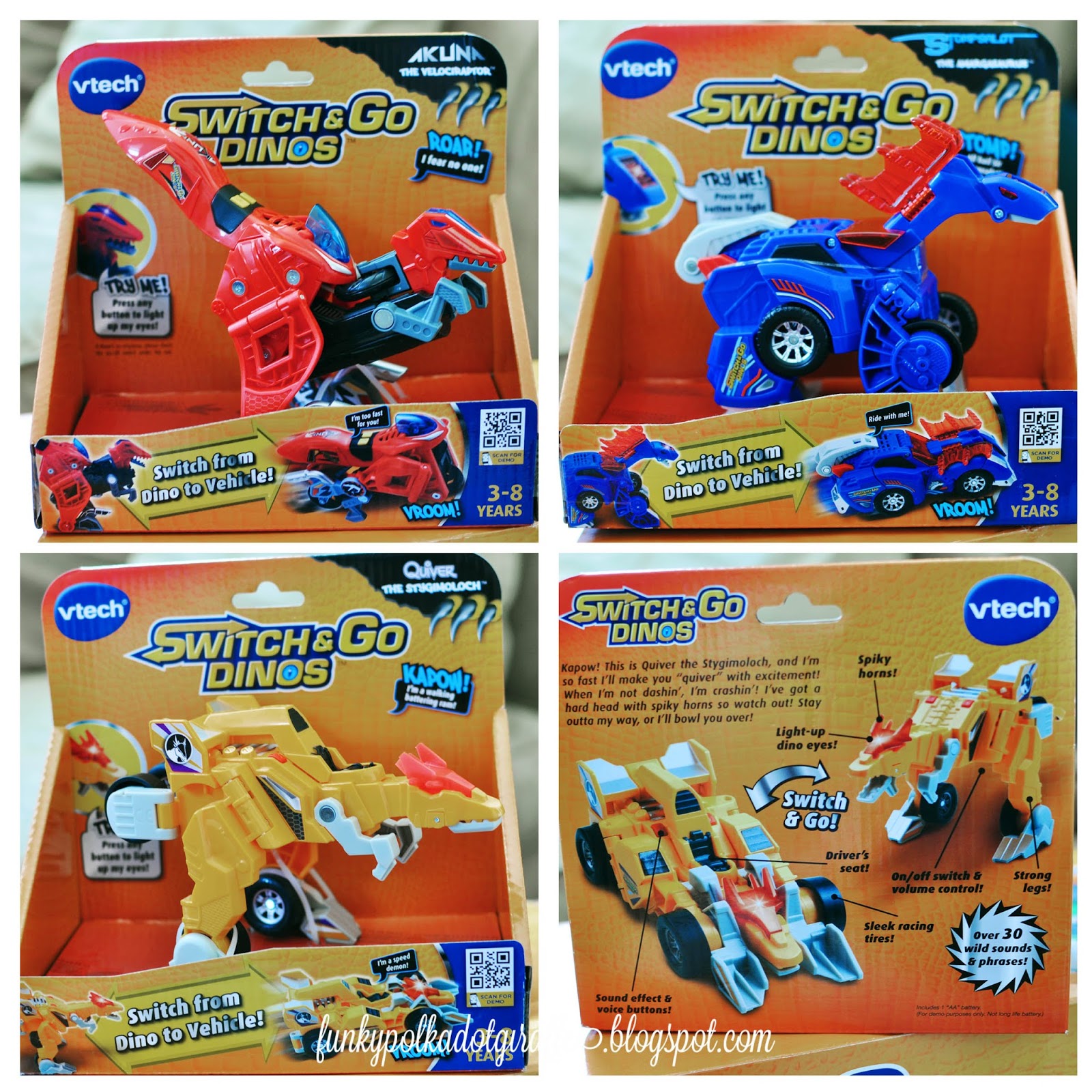 Funky Polkadot Giraffe: Product Review: VTech Switch & Go Dinos® and ...