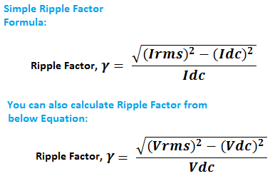 What is Ripple Factor of Rectifier? Formula Explained - ETechnoG